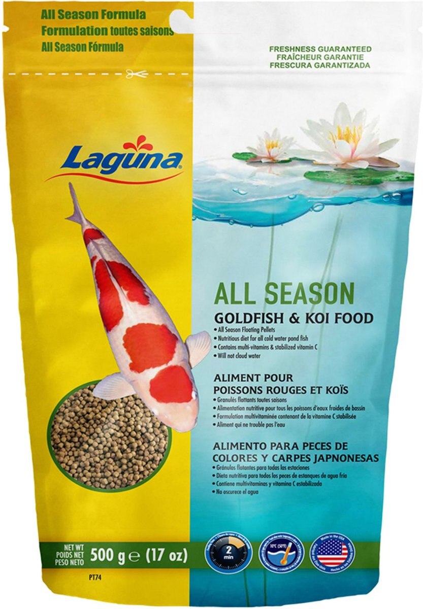LAGUNA All Season Goldfish & Koi Floating Fish Food, 17-oz - Chewy.com