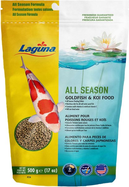 LAGUNA All Season Goldfish & Koi Floating Fish Food, 17-oz - Chewy.com