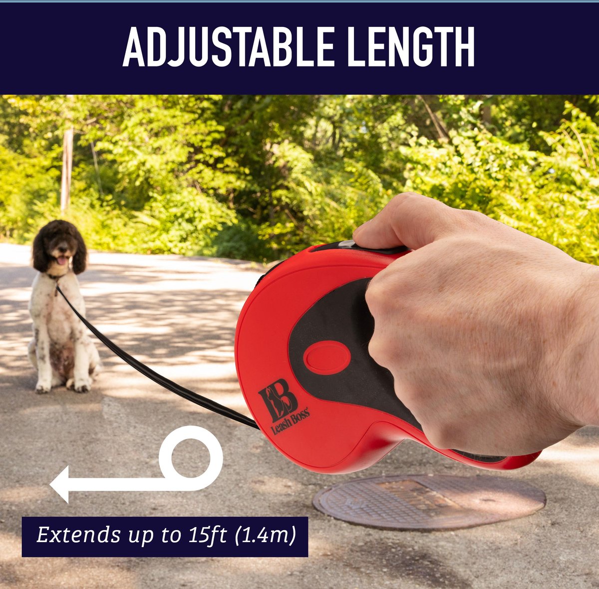 Out of Stock - LEASH BOSS Plastic Retractable Dog Leash, One Size: 16 ...