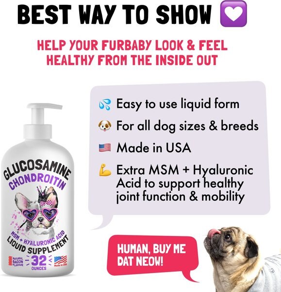 LEGITPET Liquid Glucosamine Bacon Flavored Joint Supplement for Adult ...