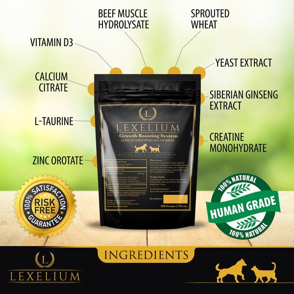 LEXELIUM Growth Boosting System Dog & Cat Supplement, 7-oz bag - Chewy.com