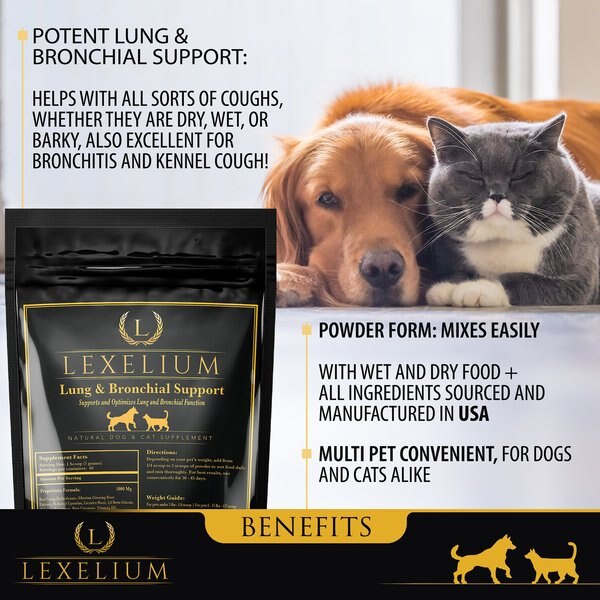 LEXELIUM Lung & Bronchial Support Dog & Cat Supplement, 7-oz bag ...