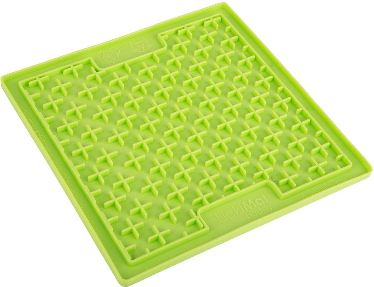 LICKIMAT Classic Buddy Slow Feeder Dog Lick Mat, Green - Chewy.com
