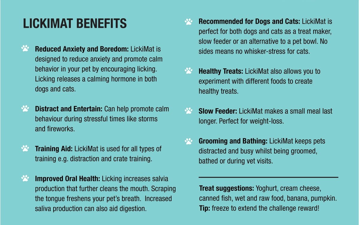 LICKIMAT Classic Buddy Slow Feeder Dog Lick Mat, Green - Chewy.com