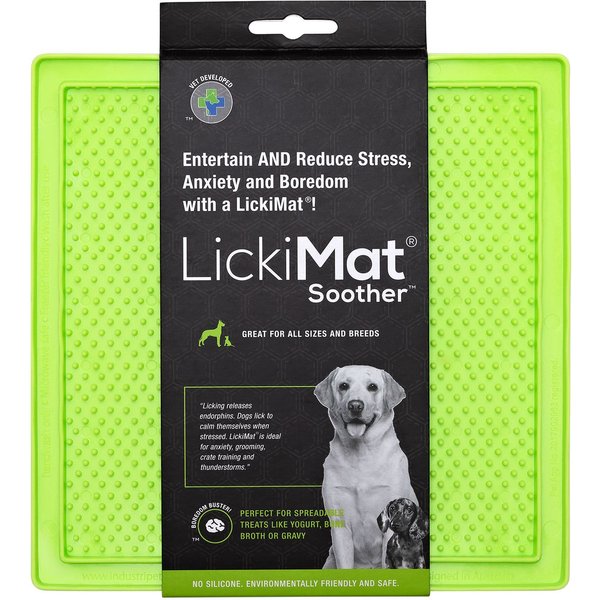 LICKIMAT Classic Buddy Slow Feeder Dog Lick Mat, Green - Chewy.com