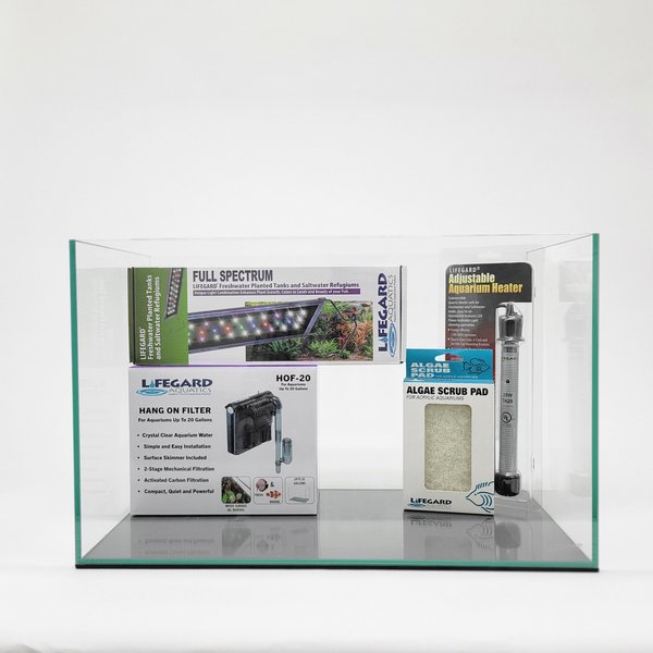 Out of Stock - LIFEGARD Clear Glass Bookshelf Aquarium with HOF-4 Hang ...