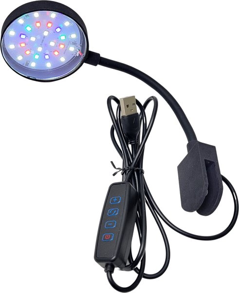 LIFEGARD Full Spectrum 2.5-in Clip-on USB LED Light, Black, 5-gal ...