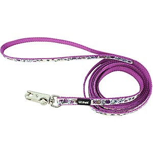 LI'L PALS Charming Ribbon Overlay Standard Dog Leash, X-Small: 6-ft ...
