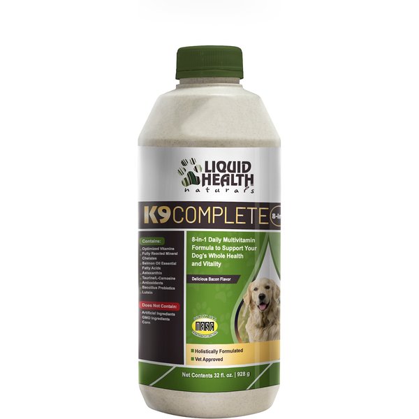 LIQUID HEALTH PETS K9 Complete 8-in-1 Bacon Flavor Supplement for Dogs ...