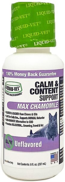 LIQUID-VET Calm & Content Support Unflavored Liquid Calming Supplement ...