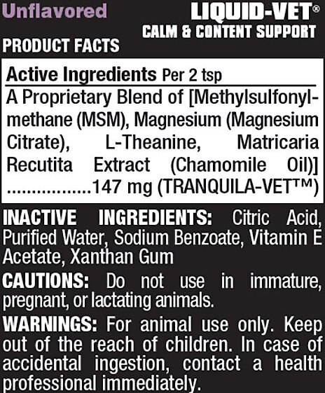 LIQUID-VET Calm & Content Support Unflavored Liquid Calming Supplement ...