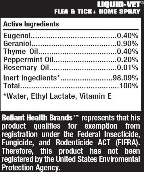 LIQUID-VET Flea & Tick+ Home Spray for Dog & Cats, 16-fl oz bottle ...