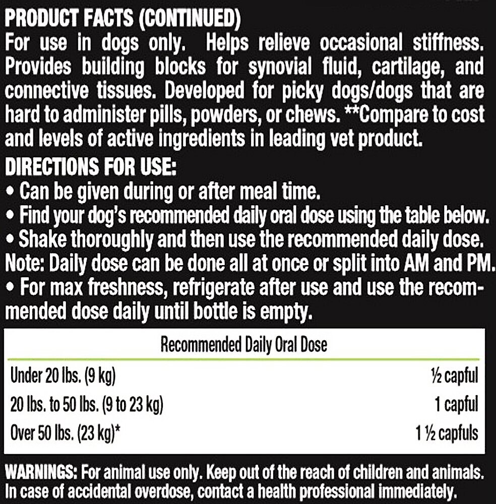 LIQUID-VET Hip & Joint Support Unflavored Dog Supplement, 8-oz bottle ...