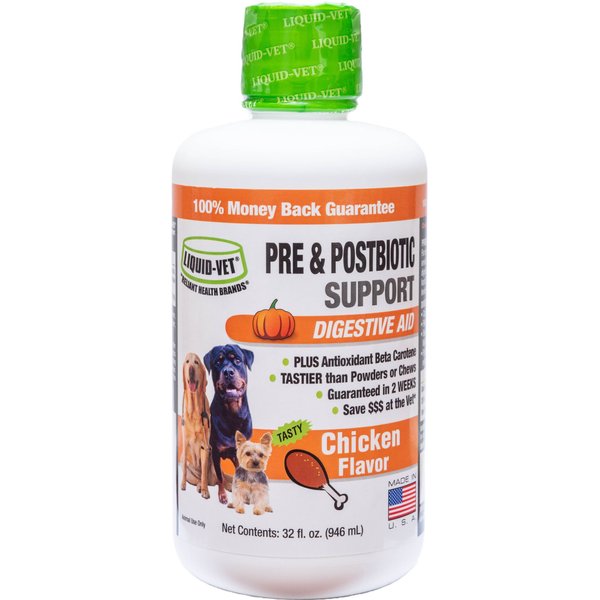 LIQUID-VET K9 Pre & PostBiotic Support Bacon Flavor Dog Digestive Aid ...