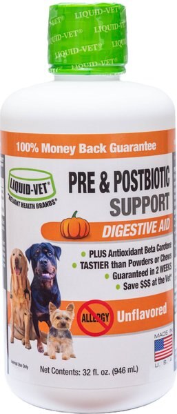 LIQUID-VET K9 Pre & PostBiotic Support Unflavored Dog Digestive Aid, 32 ...