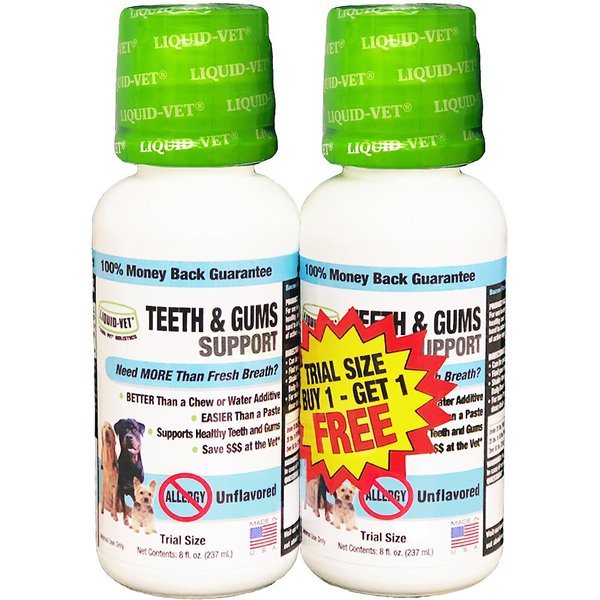 LIQUID-VET Teeth & Gums Support Bacon Flavor Dog Supplement, 8-oz ...