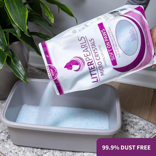 LITTER PEARLS Micro Crystal Unscented Non-Clumping Crystal Cat Litter ...