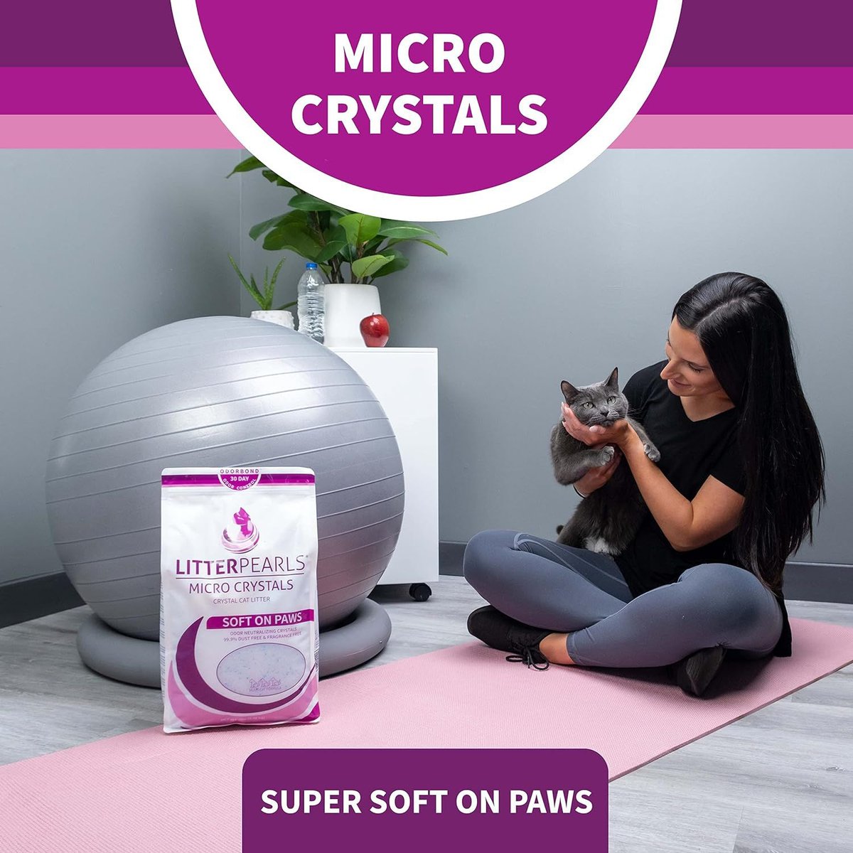 LITTER PEARLS Micro Crystal Unscented Non-Clumping Crystal Cat Litter ...
