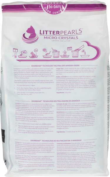 LITTER PEARLS Micro Crystal Unscented Non-Clumping Crystal Cat Litter ...