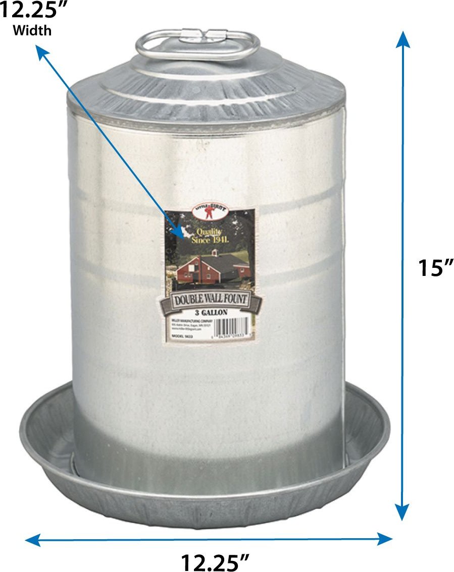 Out of Stock - LITTLE GIANT Double Wall Metal Poultry Fount, 3-gal ...