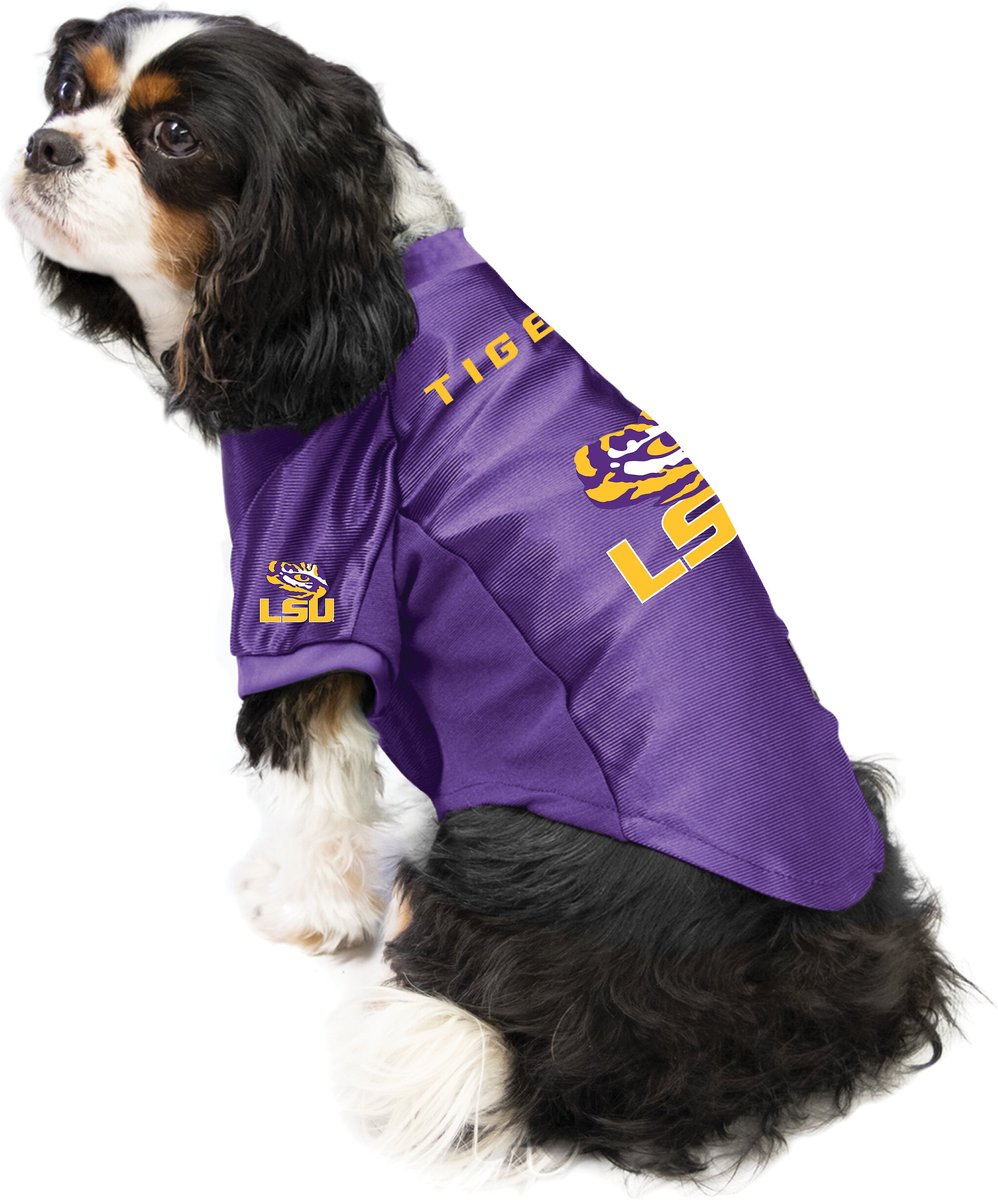 LITTLEARTH NCAA Stretch Dog & Cat Jersey, LSU Tigers, Large - Chewy.com