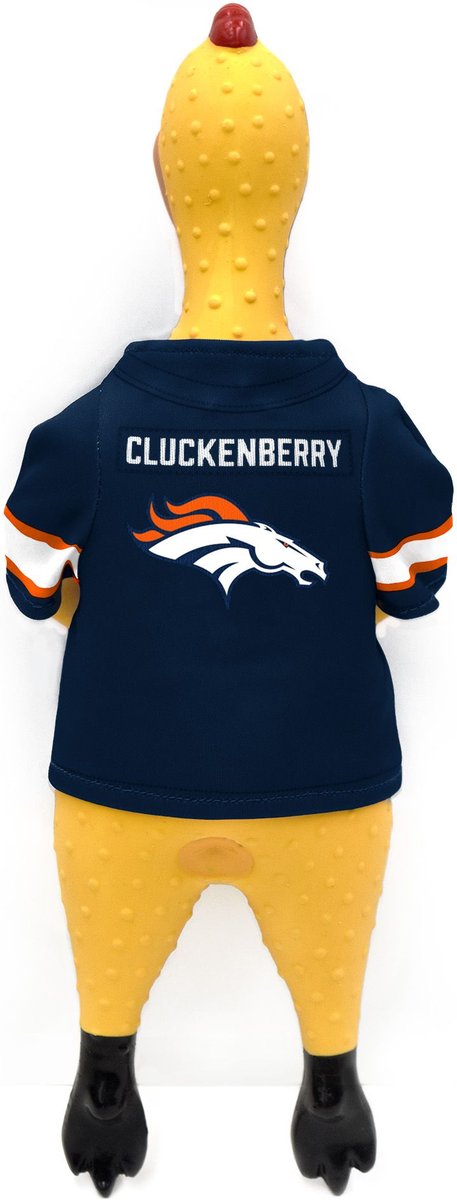 LITTLEARTH Rubber Chicken Squeaky Dog Chew Toy, Denver Broncos - Chewy.com