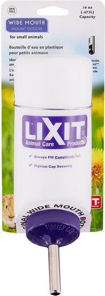Out of Stock - LIXIT Wide Mouth Small Animal Water Bottle, 16-oz - Chewy.com