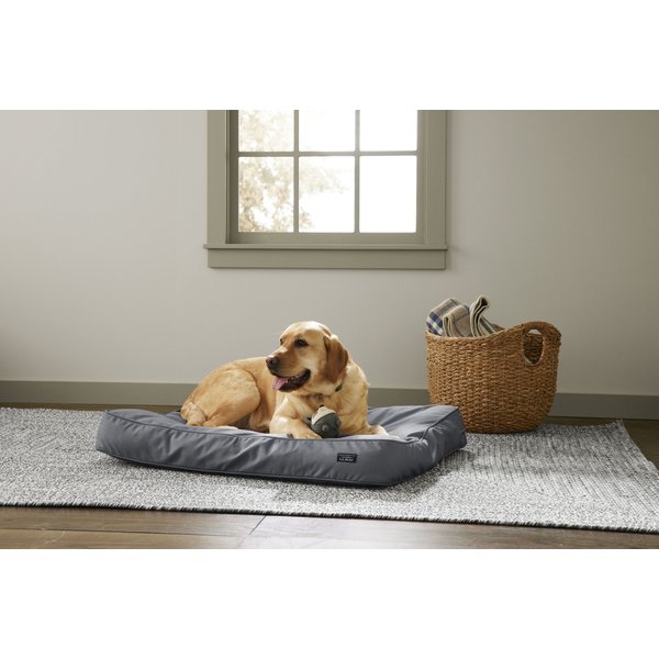 L.L.BEAN Premium Denim Rectangular Dog & Cat Bed, Platinum, Large ...