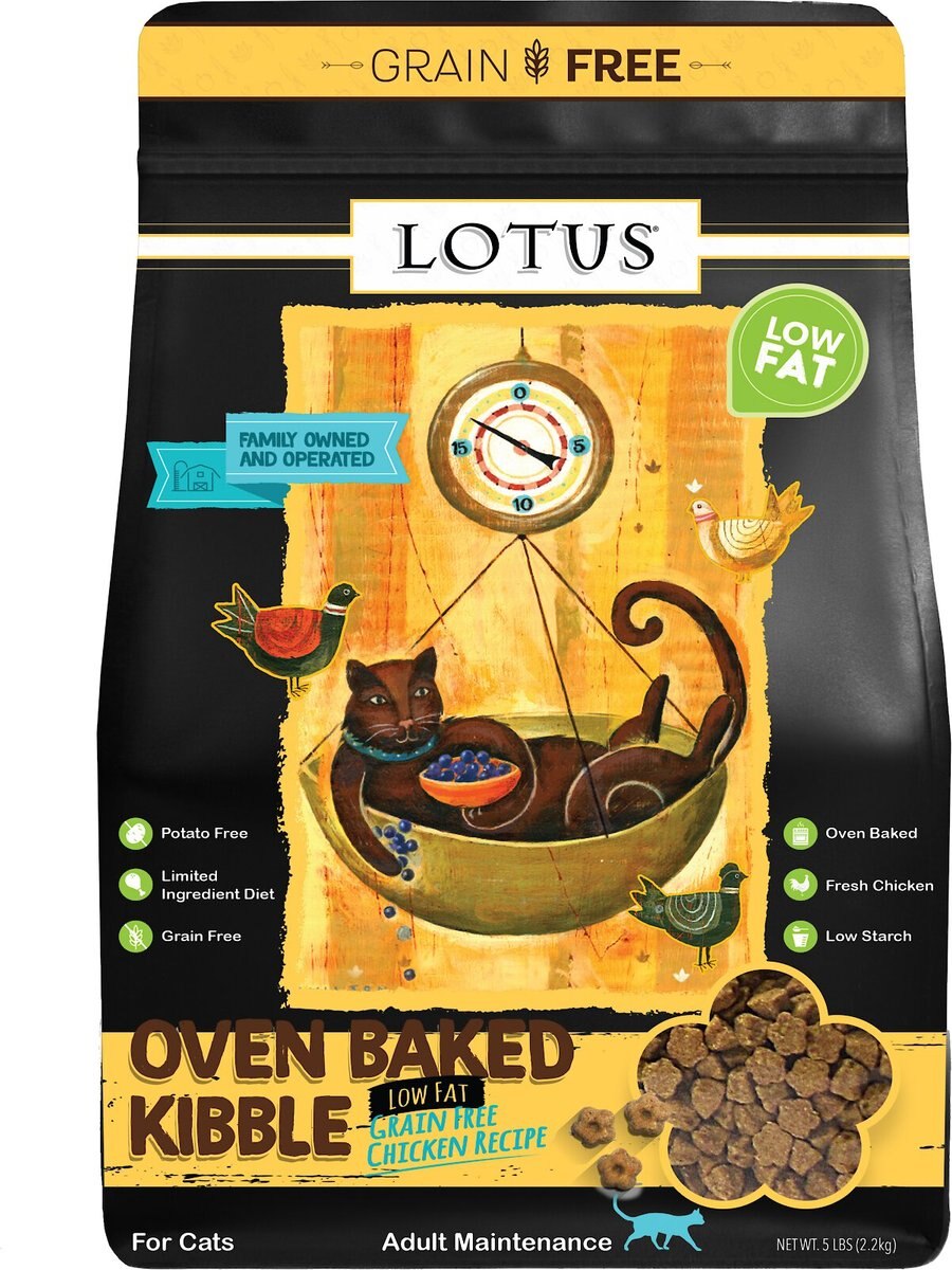 LOTUS Low-Fat Chicken Grain-Free Recipe Dry Cat Food, 5-lb bag - Chewy.com