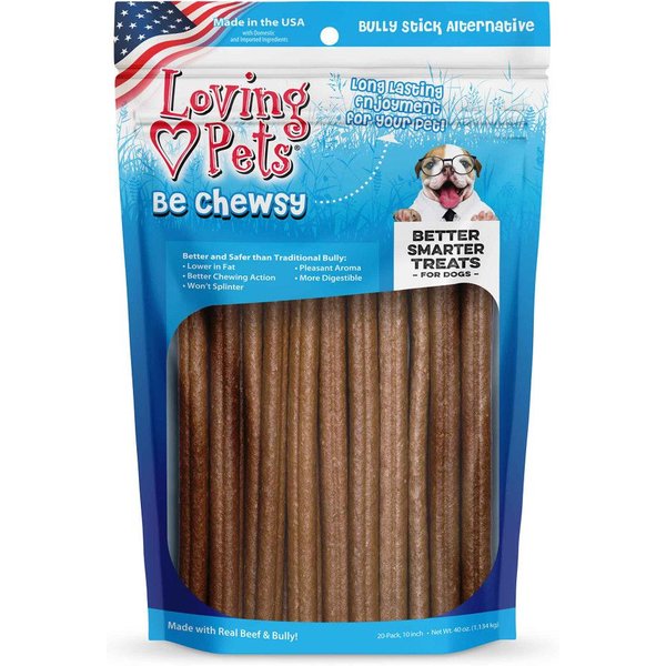 LOVING PETS Be Chewsy 10-in Dog Bully Stick Treat, 40-oz bag, 20 count ...