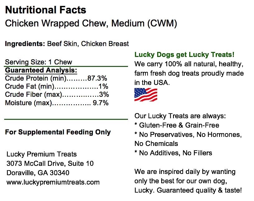 Out of Stock - LUCKY PREMIUM TREATS Medium Chicken Wrapped Rawhide Dog ...
