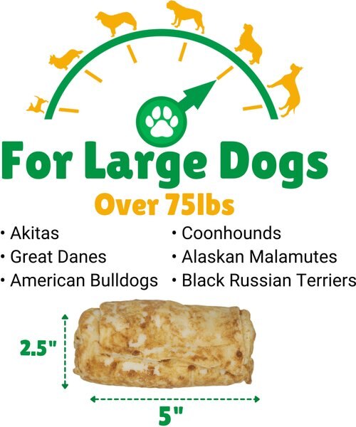 LUCKY PREMIUM TREATS Peanut Butter Basted Rawhide Stubbys X-Large Dog ...