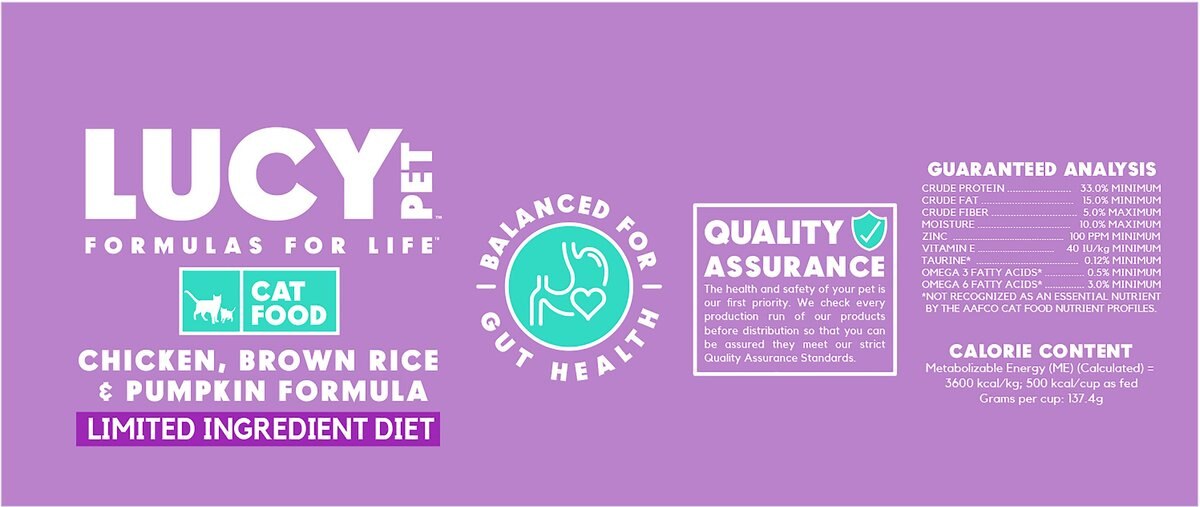 LUCY PET PRODUCTS Chicken, Brown Rice & Pumpkin Limited Ingredient Diet ...