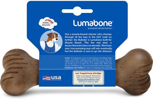 LUMABONE Bulkster Bacon Flavor Dog Toy, Small - Chewy.com