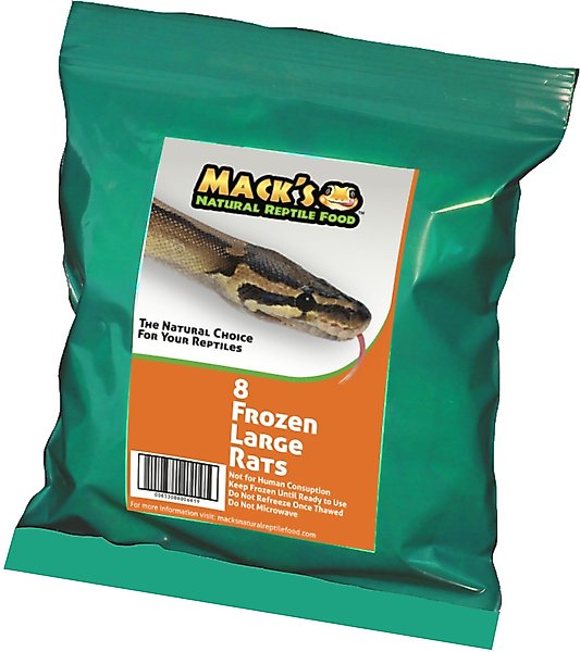 MACK'S NATURAL REPTILE FOOD Large Rat Frozen Reptile Food, 8 count ...