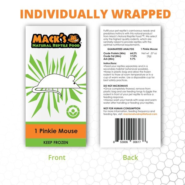 MACK'S NATURAL REPTILE FOOD Pinkie Mice Frozen Reptile Food, 10 count ...