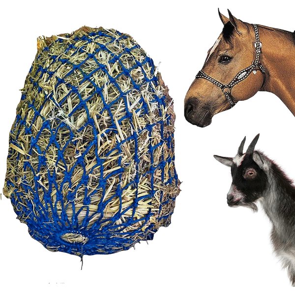 SHIRES EQUESTRIAN PRODUCTS Deluxe Horse Hay Net, 40-in, Pink/Baby Blue ...