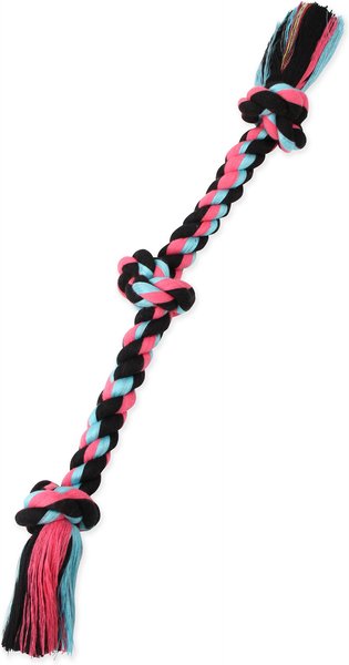 MAMMOTH Cottonblend 3 Knot Dog Rope Toy, Color Varies, Medium - Chewy.com