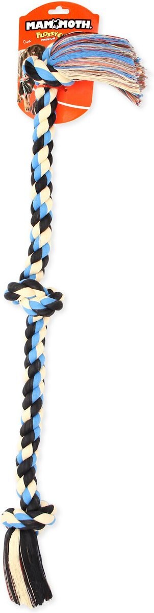 MAMMOTH Cottonblend 3 Knot Dog Rope Toy, Color Varies, X-Large - Chewy.com