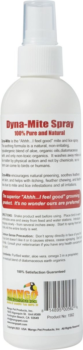 MANGO PET Dyna-mite Mite & Lice Bird Spray, 8-fl oz bottle - Chewy.com