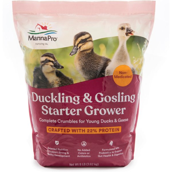 MANNA PRO Duck Starter Grower Crumbles Duck Food, 8-lb bag - Chewy.com