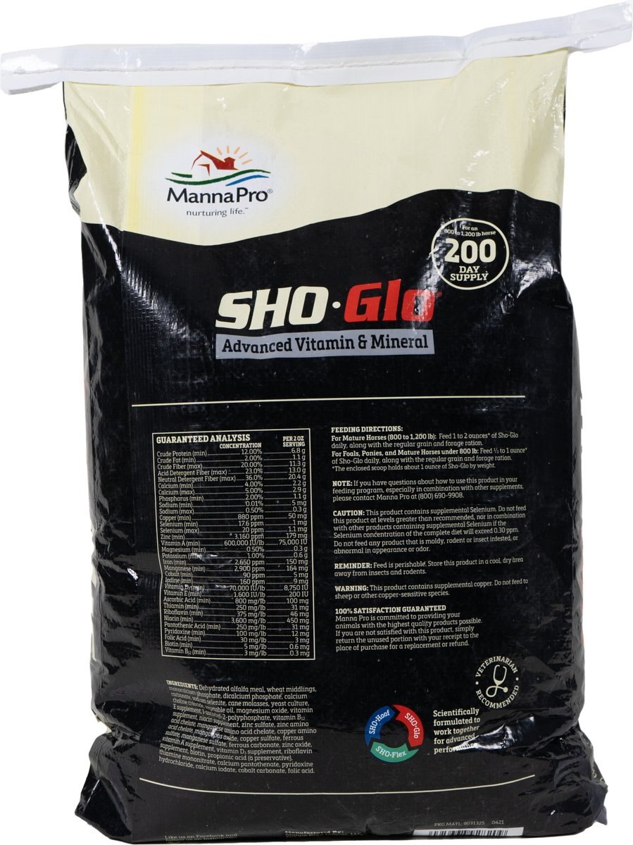 MANNA PRO Sho-Glo Complete Vitamin & Mineral Pellets Horse Supplement ...