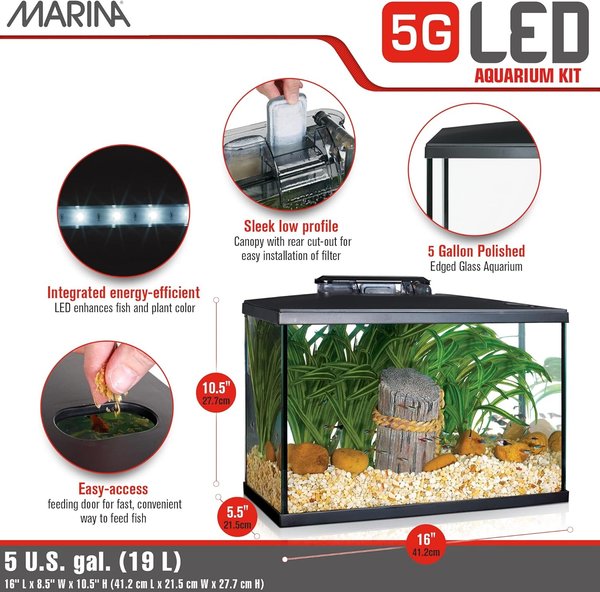 MARINA iGlo 5G Aquarium Kit, 5-gal - Chewy.com