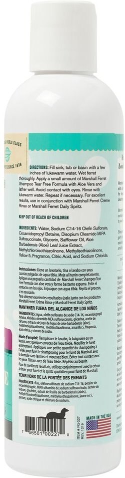 MARSHALL No Tears Formula with Aloe Vera Shampoo for Ferrets, 8-fl oz ...