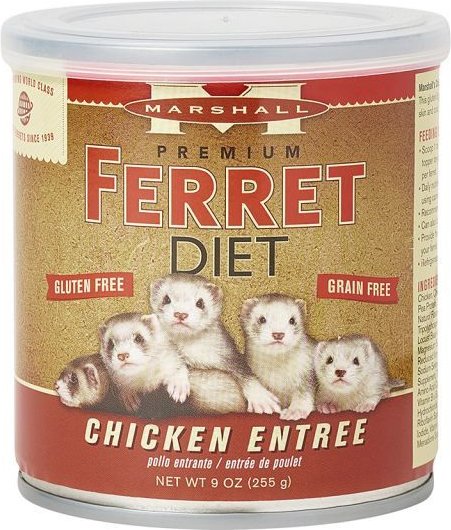 MARSHALL Premium Diet Chicken Entrée Ferret Treats, 9-oz tub - Chewy.com