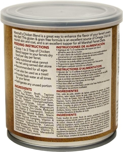 MARSHALL Premium Diet Chicken Entrée Ferret Treats, 9-oz tub - Chewy.com