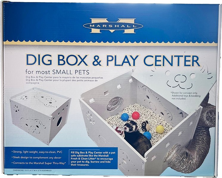 MARSHALL Small Pet Dig Box & Play Center, White - Chewy.com