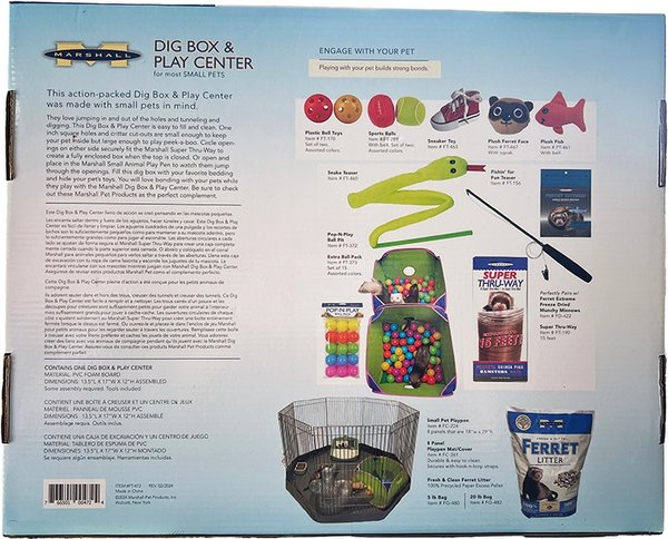 MARSHALL Small Pet Dig Box & Play Center, White - Chewy.com