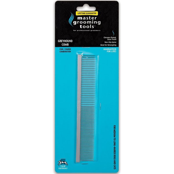 MASTER GROOMING TOOLS Greyhound Comb, Fine/Coarse, Silver - Chewy.com
