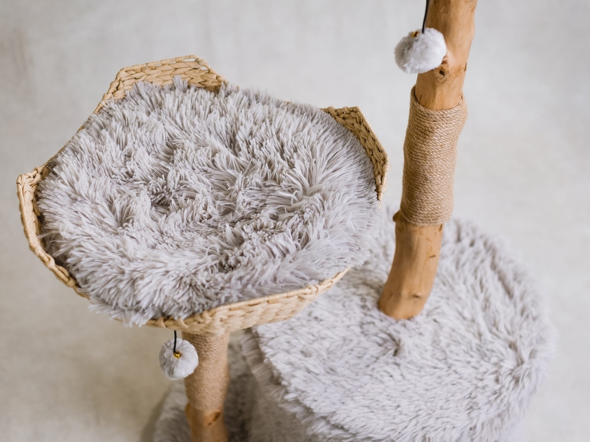 MAU Cento 46-in Modern Wooden Cat Tree & Condo, Gray - Chewy.com